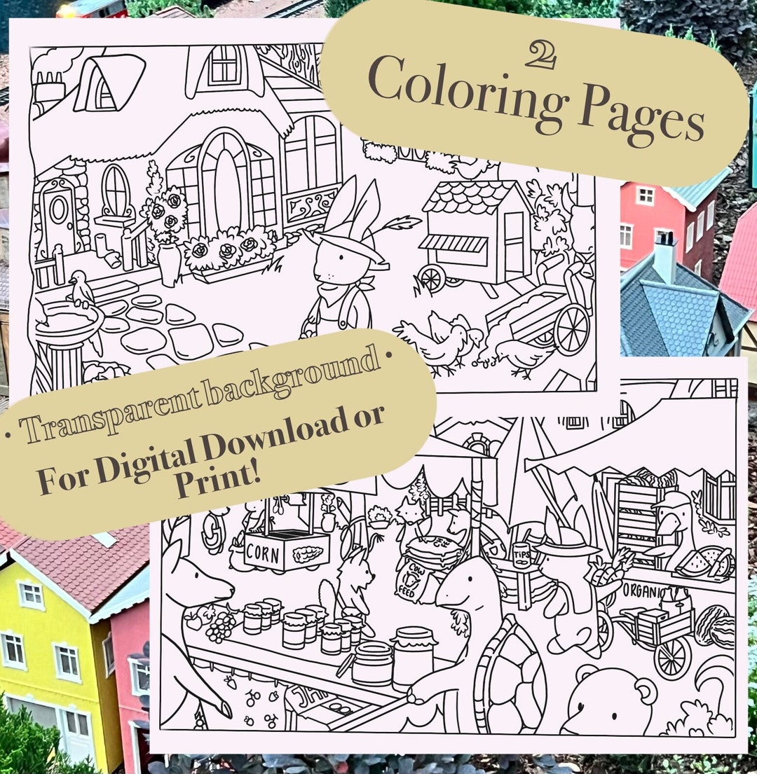 Digital Cozy Coloring Pages (more Coming Soon!) - Etsy