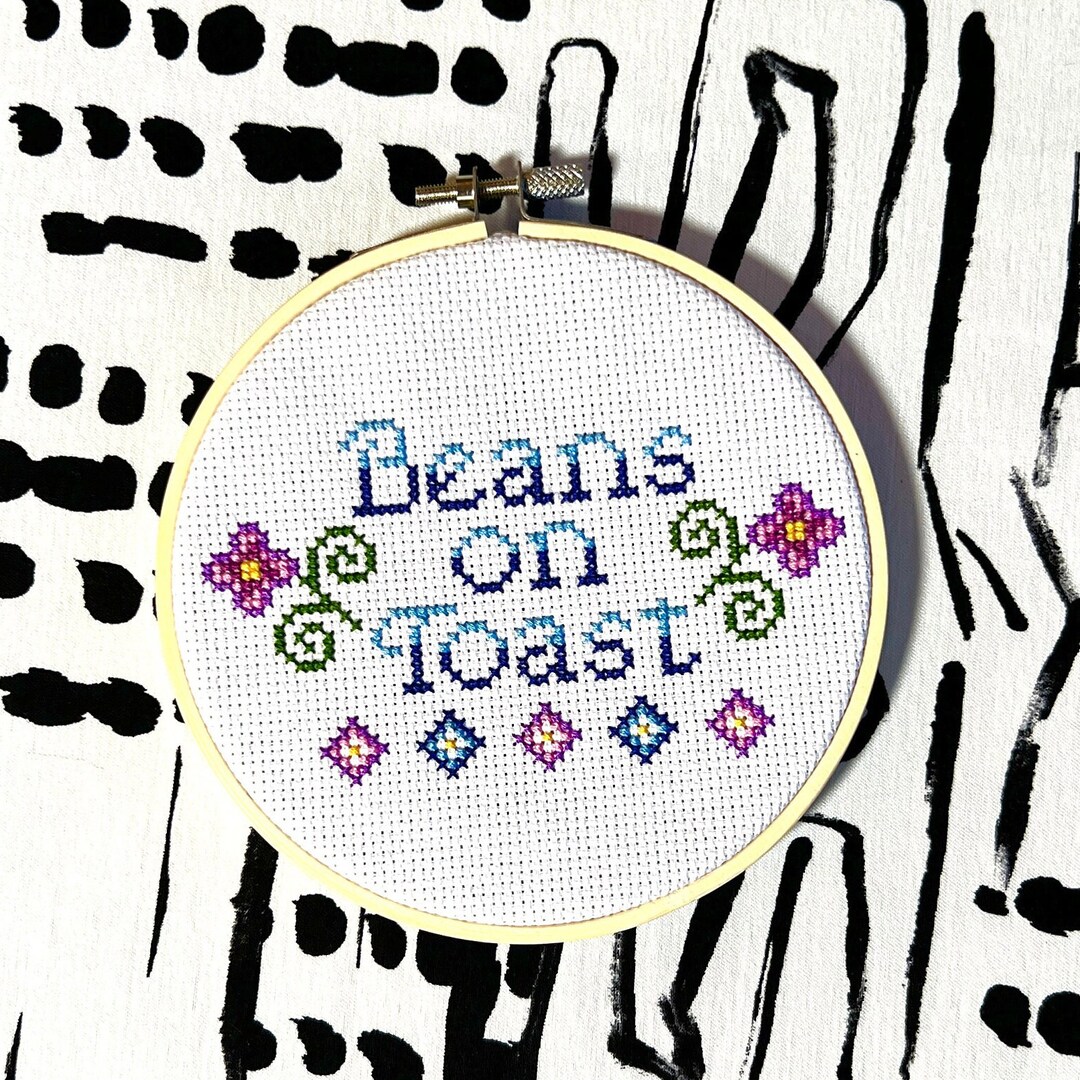 Blue Beans on Toast Cross Stitch Pattern Digital - Etsy