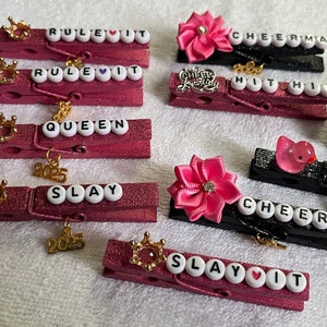 Spirit Cheer Pins— Handmade Glitter Spirit Pins Good Luck Pins Pin Me ...