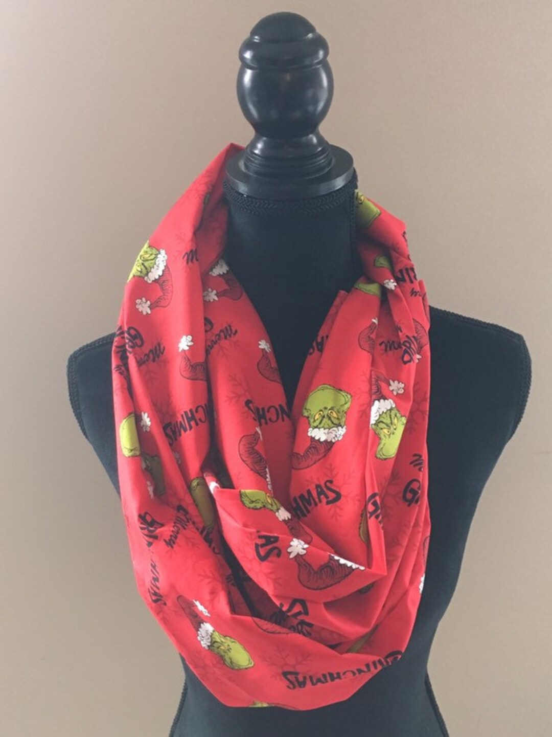 Ladies' the Grinch Red Holiday Infinity Scarf- LIMITED AVAILABILITY! - Etsy