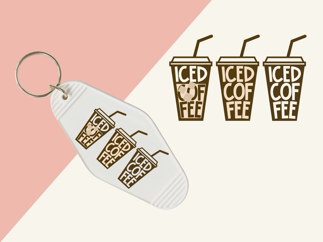 Iced Coffee Motel Keychain UV DTF Keychain Adhesive - Etsy