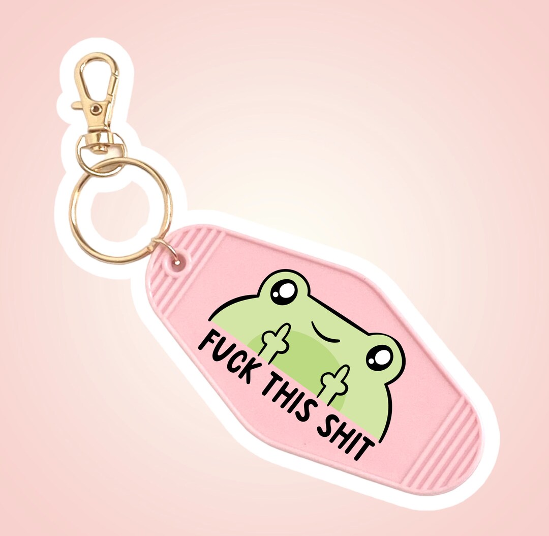Cute Frog Motel Keychain UV DTF Permanent Keychain Adhesive Motel ...