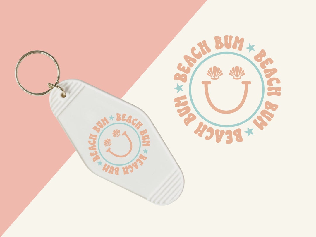 Beach Bum Motel Keychain UV DTF Keychain Adhesive Motel Keychain ...