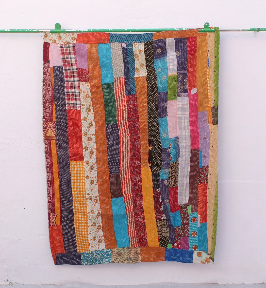 High Quality Patchwork Vintage Kantha Quilt Old Looking Kantha Quilt Hand Stitched Throw Blanket ...