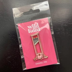 Pink Glitter Guillotine Enamel Pin - Etsy