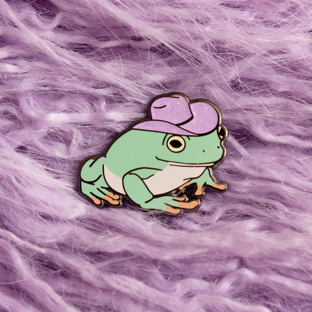 Cowgirl Frog Enamel Pin - Etsy