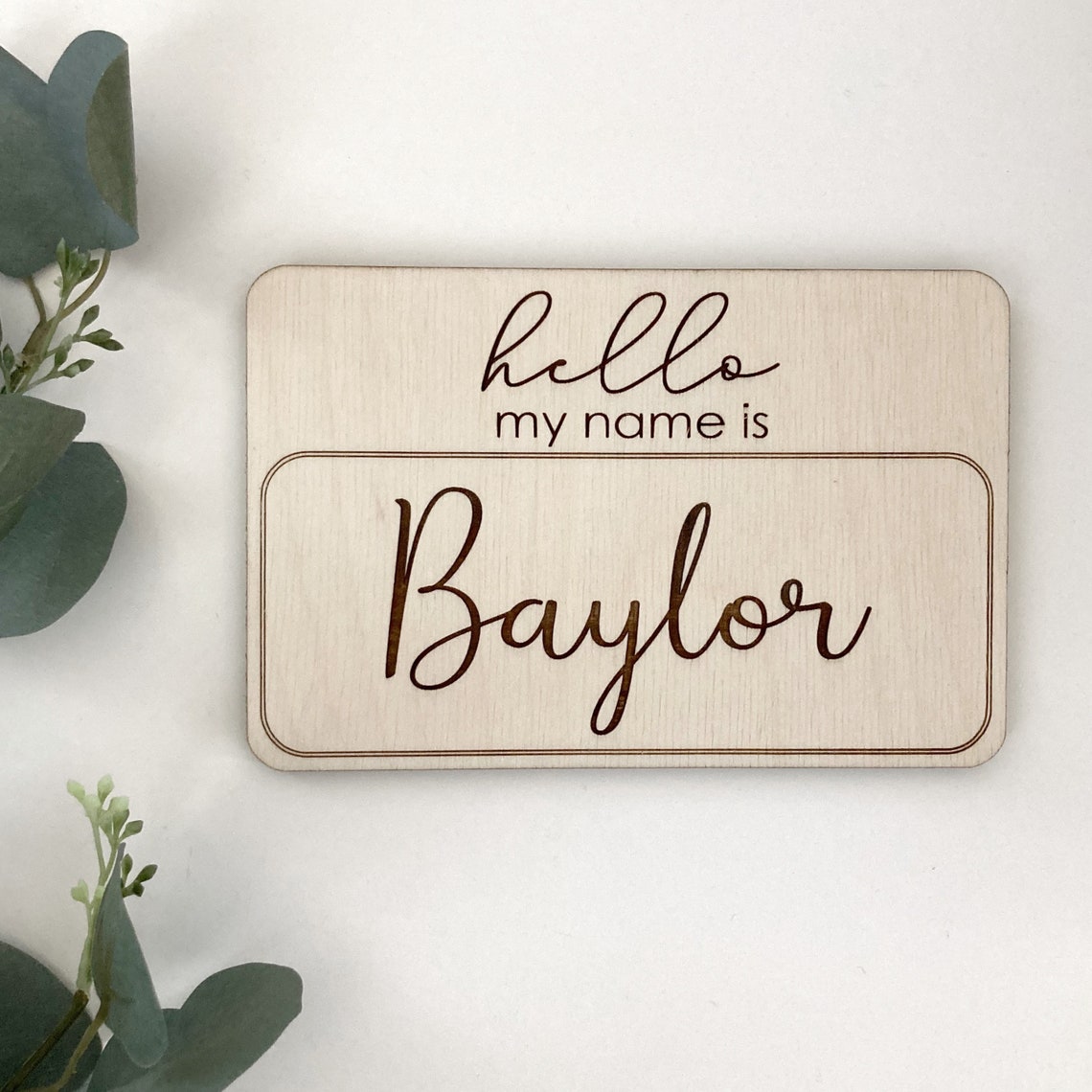 Hello My Name is Baby Name Sign Birth Announcement Sign | Etsy