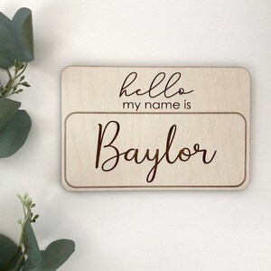 Hello My Name is Baby Name Sign Birth Announcement Sign Wood Sign Baby ...