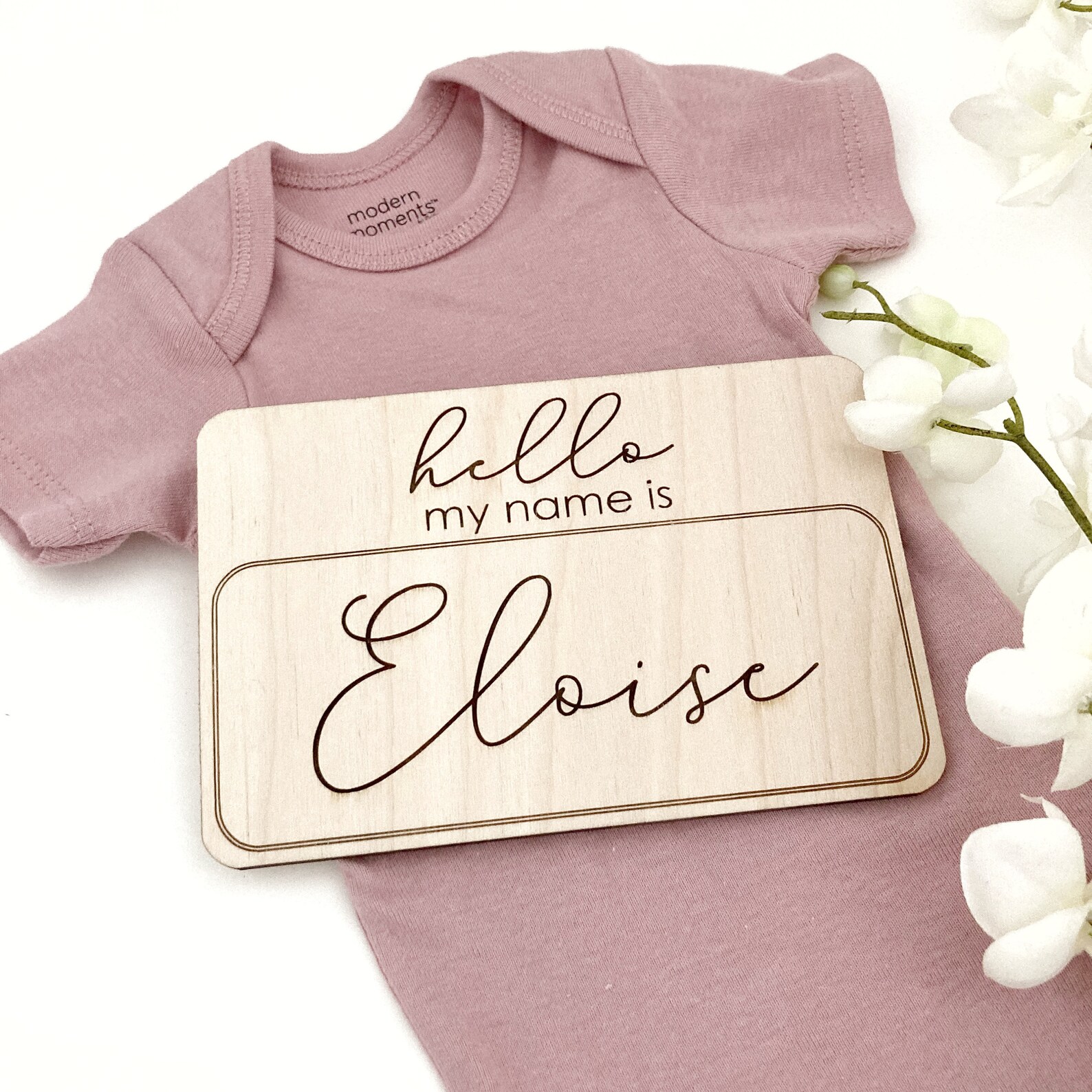 Hello My Name is Baby Name Sign Birth Announcement Sign | Etsy