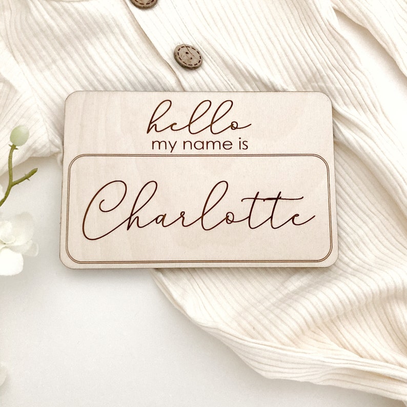 Hello My Name is Baby Name Sign Birth Announcement Sign | Etsy