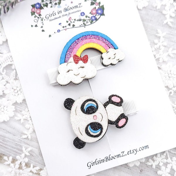 Panda Hair Clips - Etsy