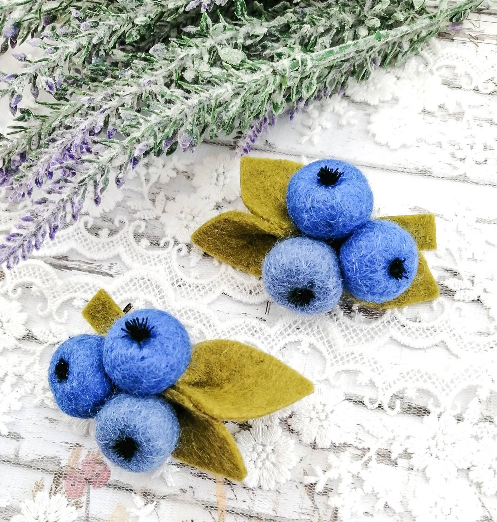 Blueberries Clips-small Hair Clips-set of 2 Hair Clips-piggies - Etsy