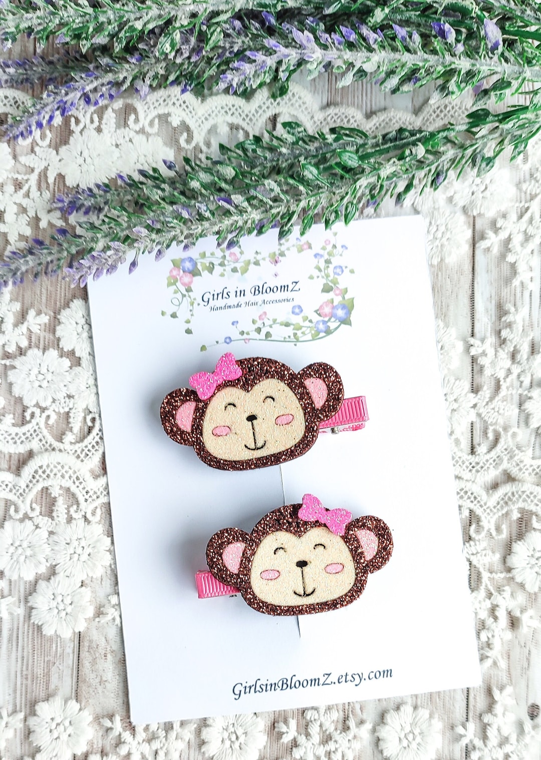 Handmade Monkey Hair Clips: Girl's Non-slip Hair Accessories - Etsy