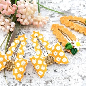 Snap Clips Set-small Hair Clips-glitter Snap Clips-daisy Hair Clips ...