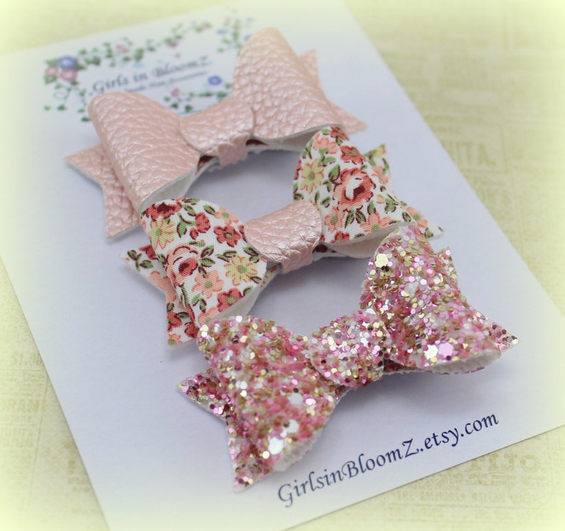 Small Hair Bows/girls Hair Bows/pink Hair Bows/blush Pink - Etsy