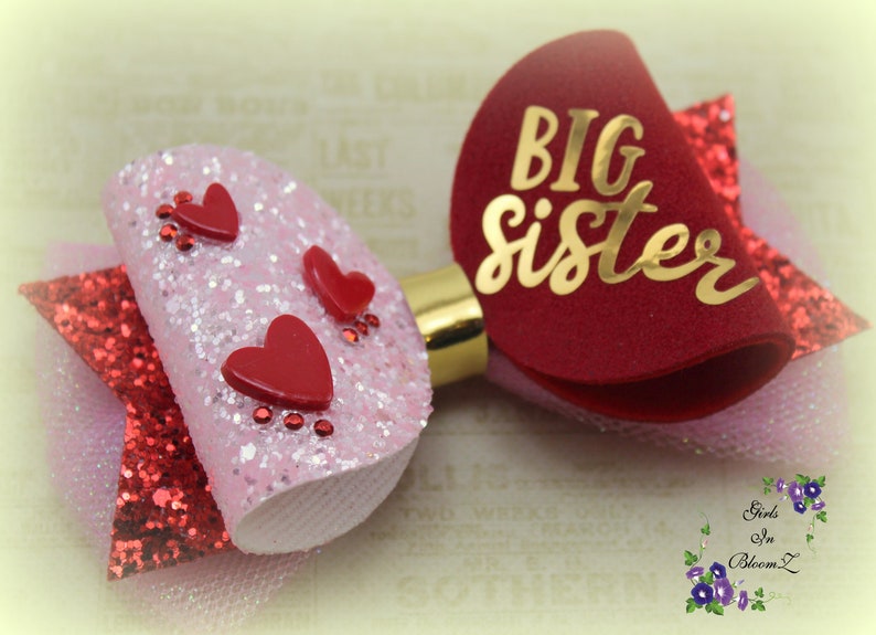 Big Sister and Little Sister Matching Bows/valentine's Day - Etsy