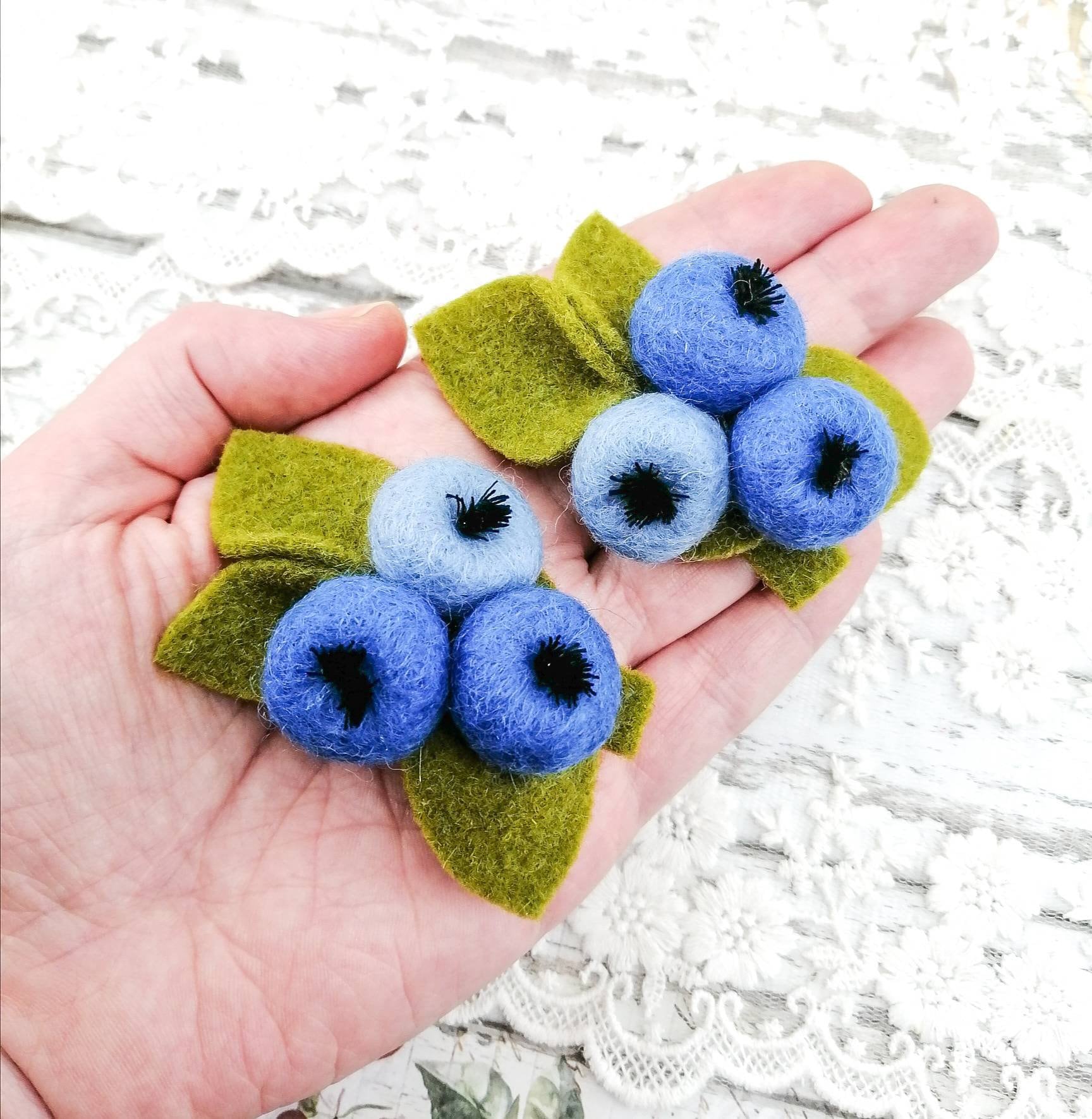Blueberries Clips-small Hair Clips-set of 2 Hair Clips-piggies - Etsy
