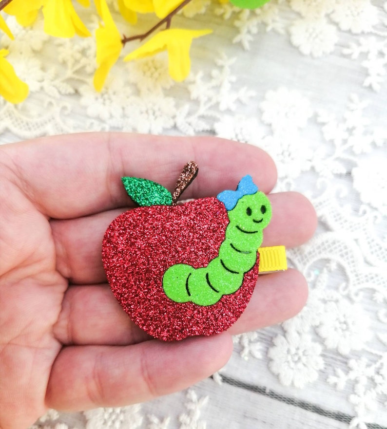 Back to School Hair Clips/nerd Apple Hair Clip/crayons Hair - Etsy