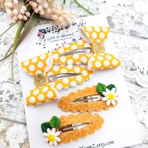 Snap Clips Set-small Hair Clips-glitter Snap Clips-daisy Hair Clips ...