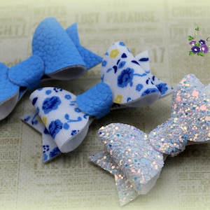 Small Hair Bows/girls Hair Bows/blue Hair Bows/gift for Girl/set of 3 ...