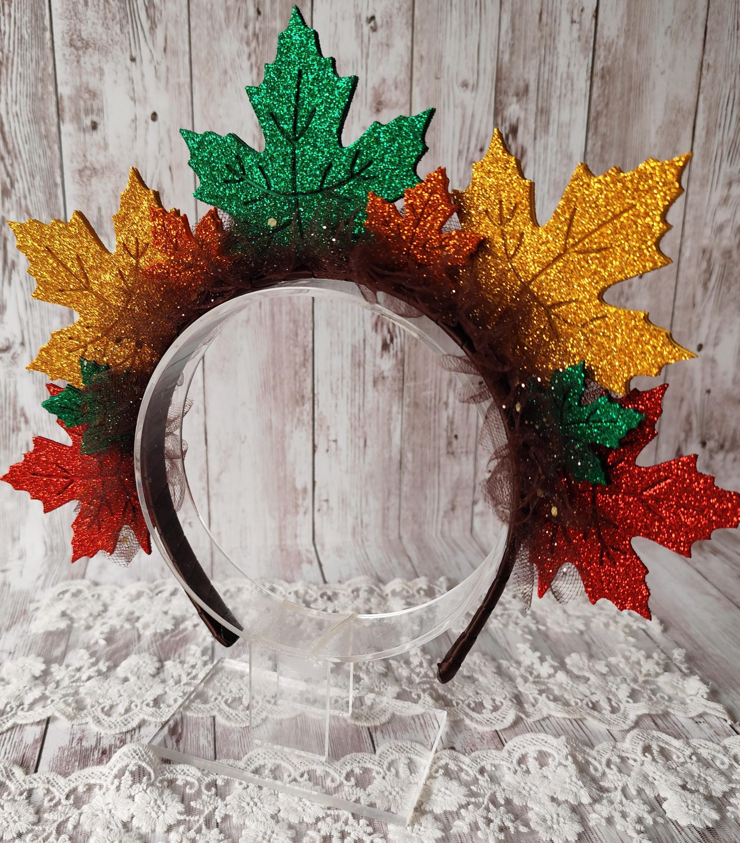 Fall Fall Leaf Glitter Headband: Autumn Flower Crown, Thanksgiving ...
