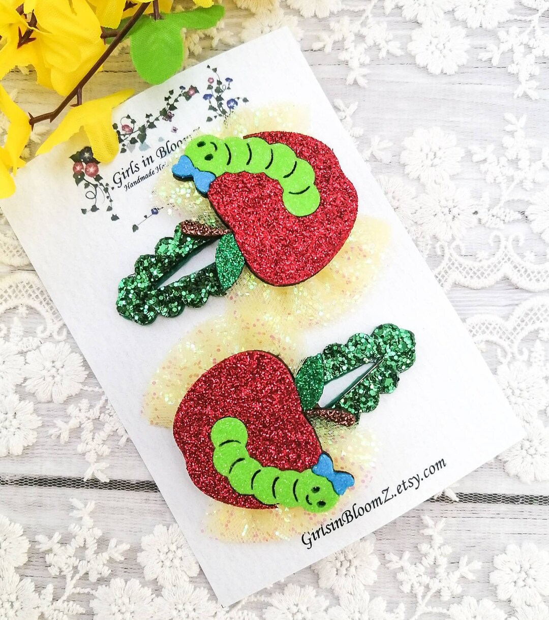 Back to School Hair Clips-snap Clips Set-small Hair Clips-glitter Snap ...