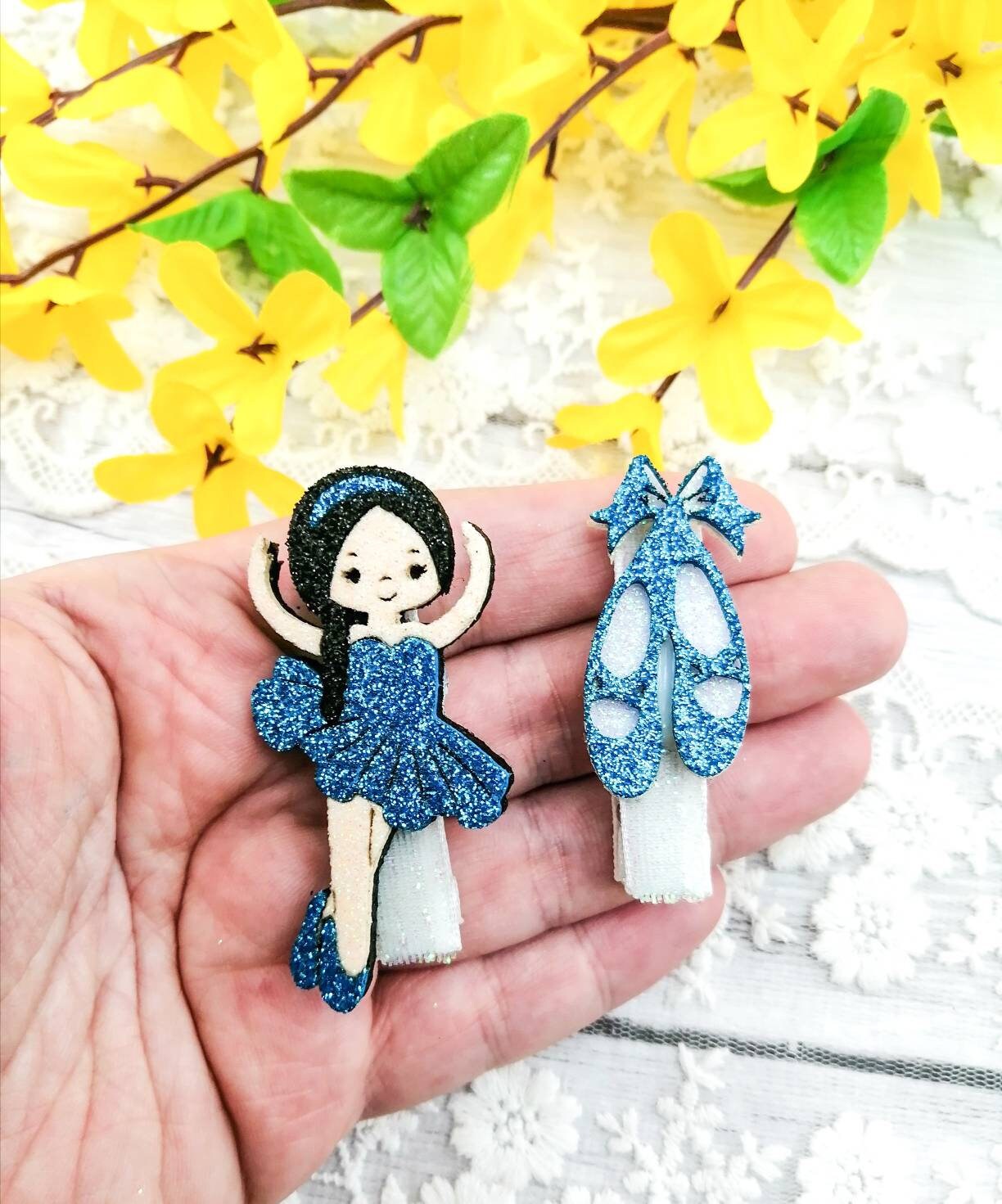 Handmade Ballerina Hair Clips: Ballet Shoe Fringe Clips - Etsy