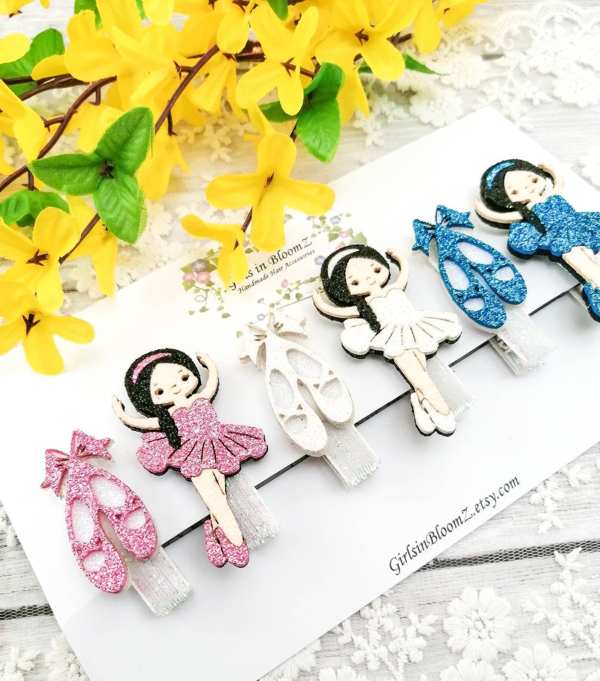 Handmade Ballerina Hair Clips: Ballet Shoe Fringe Clips - Etsy
