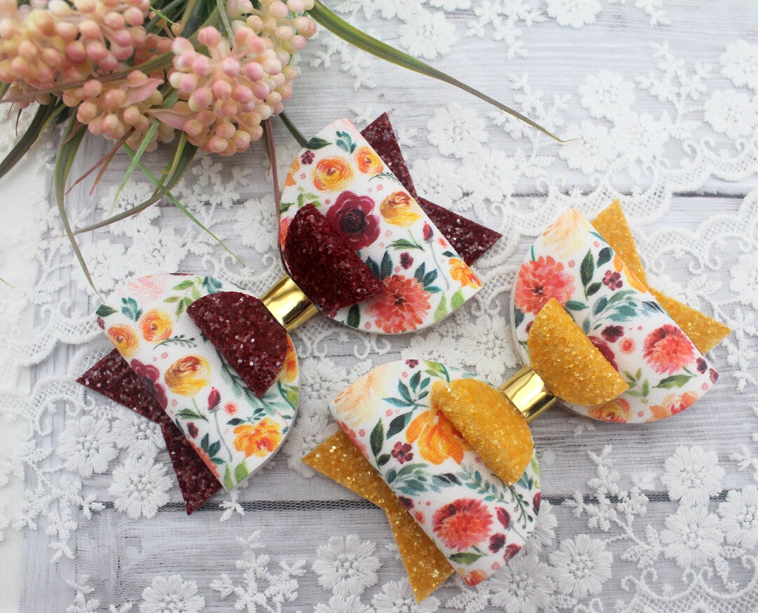Autumn Hair Bow/fall Hair Bows/girls Hair Bows/glitter - Etsy
