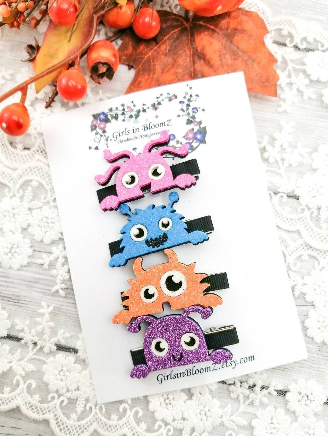 Halloween Hair Clips/cute Monsters Hair Clip/girls Small Hair Clips ...