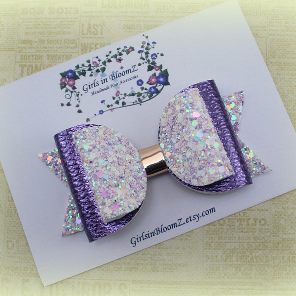 Purple Hair Bow - Etsy
