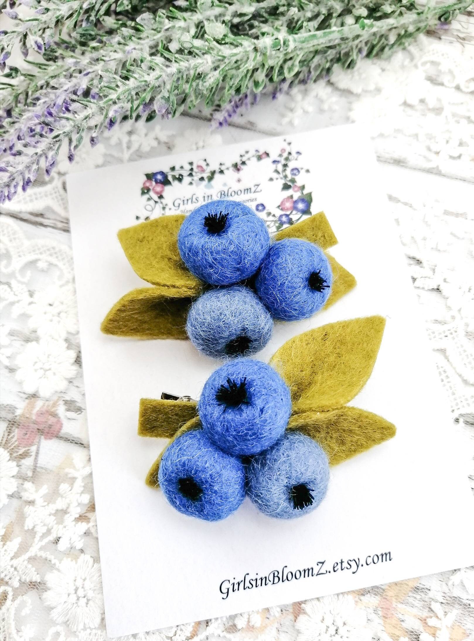 Blueberries Clips-small Hair Clips-set of 2 Hair Clips-piggies | Etsy