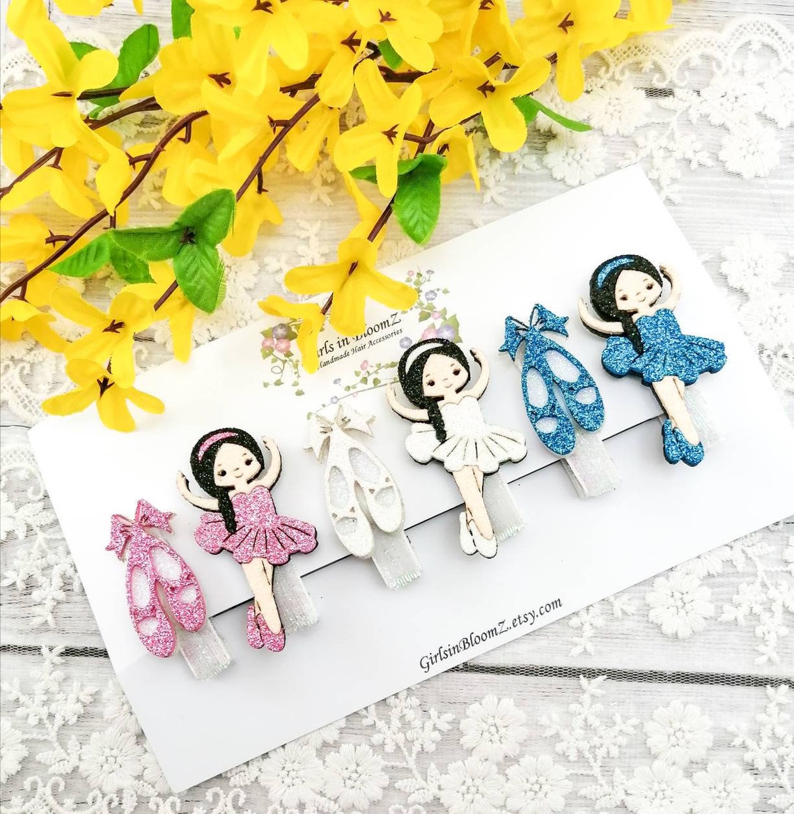 Handmade Ballerina Hair Clips: Ballet Shoe Fringe Clips - Etsy