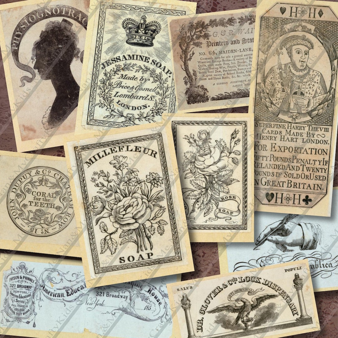 Printable Vintage Labels for Scrapbooking, Junk Journals, Atcs ...