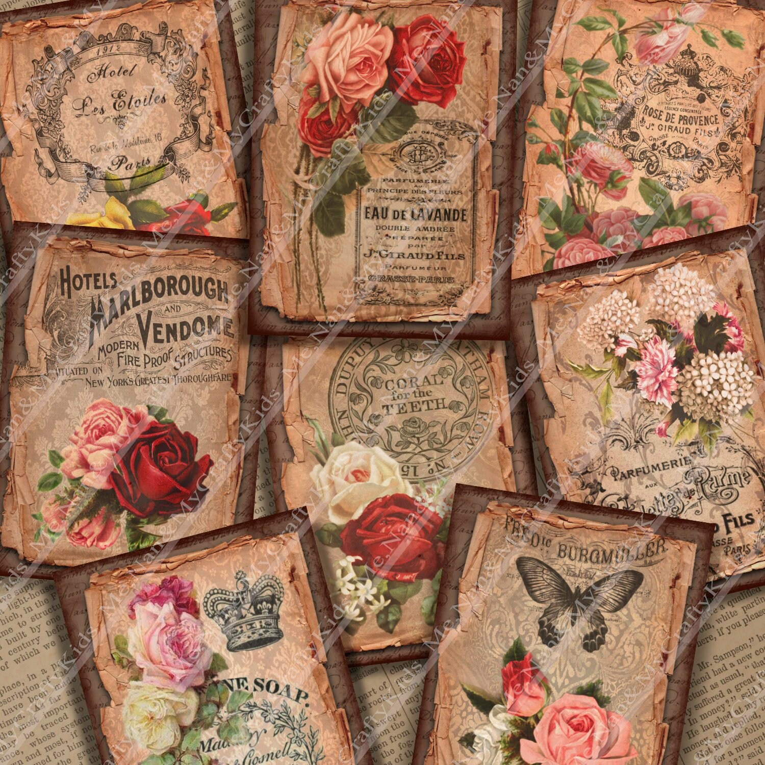 Printable Digital Vintage Decorative Cards/tags "aged to Perfection" 2. ...