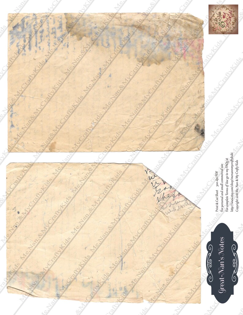 21 Vintage Pages Plus Notes of "nan's Notes" From 1920s Junk Journals ...