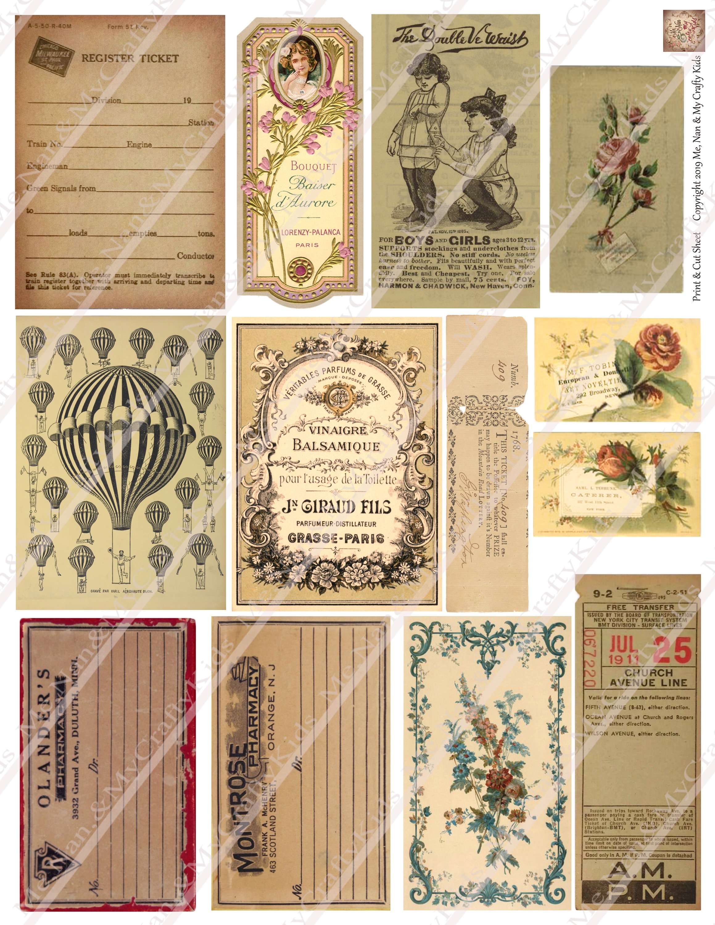 Printable Digitaleverlasting Ephemera Tags - Etsy