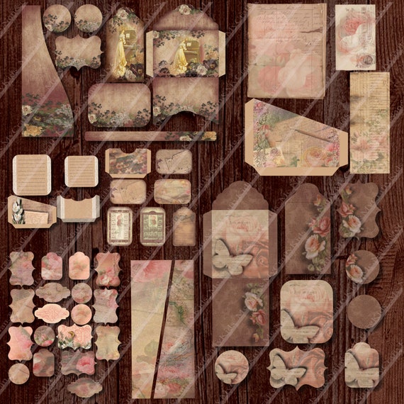 Digital Printable vintage Ink Tags Envelopes - Etsy