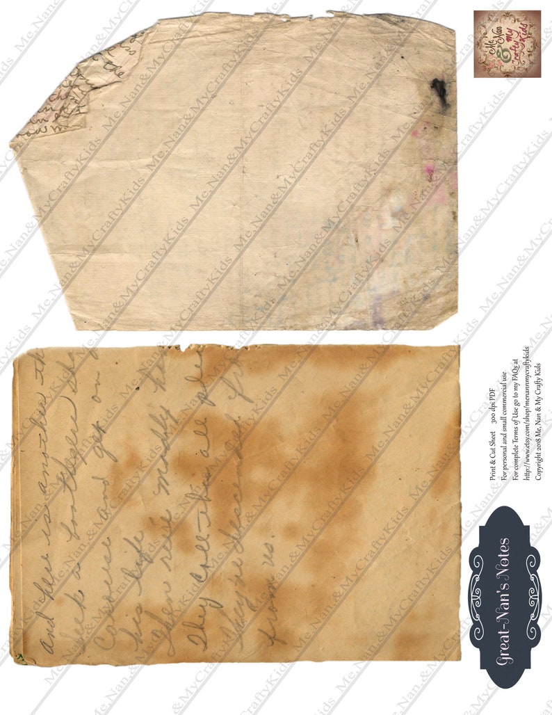 21 Vintage Pages Plus Notes of "nan's Notes" From 1920s Junk Journals ...