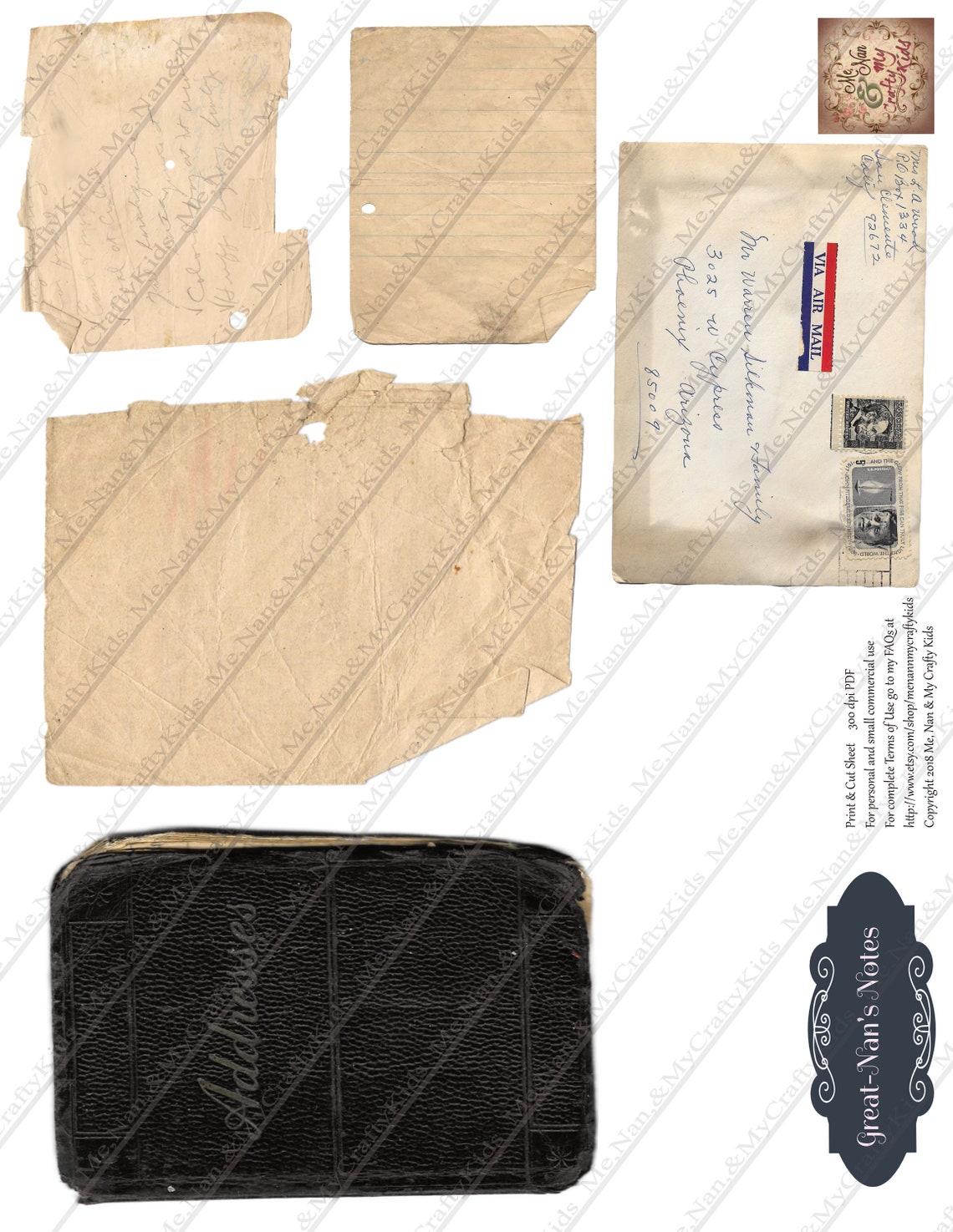 21 Vintage Pages Plus Notes of nan's Notes From 1920s Junk Journals ...