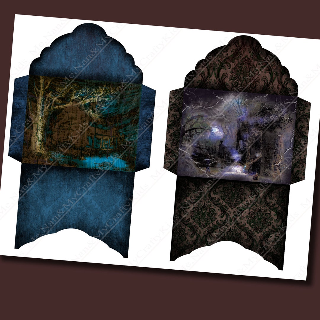 Printable Digital Haunted Envelopes; Made With Vintage Drawings; for ...
