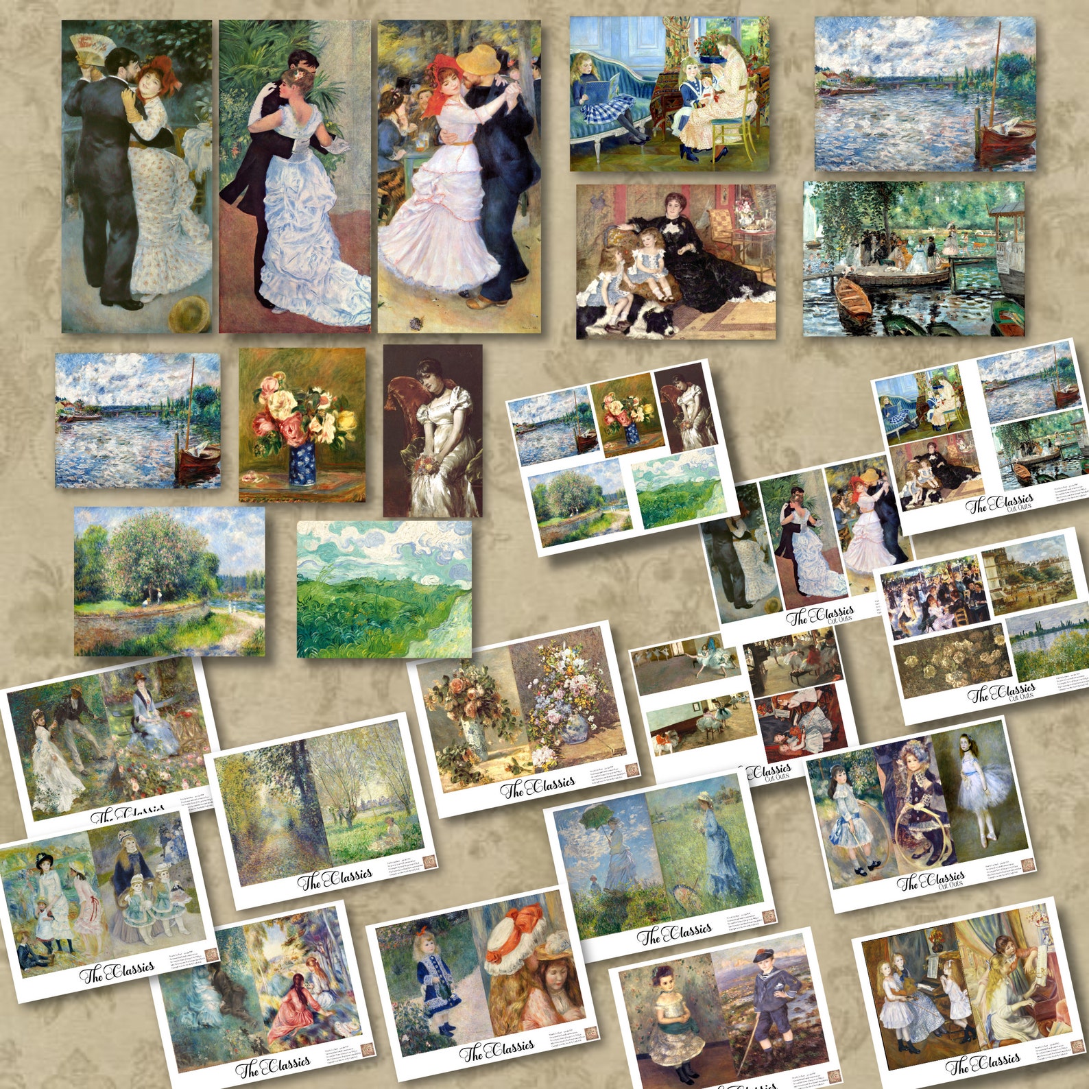 Digital Printable "the Classics" Paintings 5 X 7 and Smaller Cutouts ...