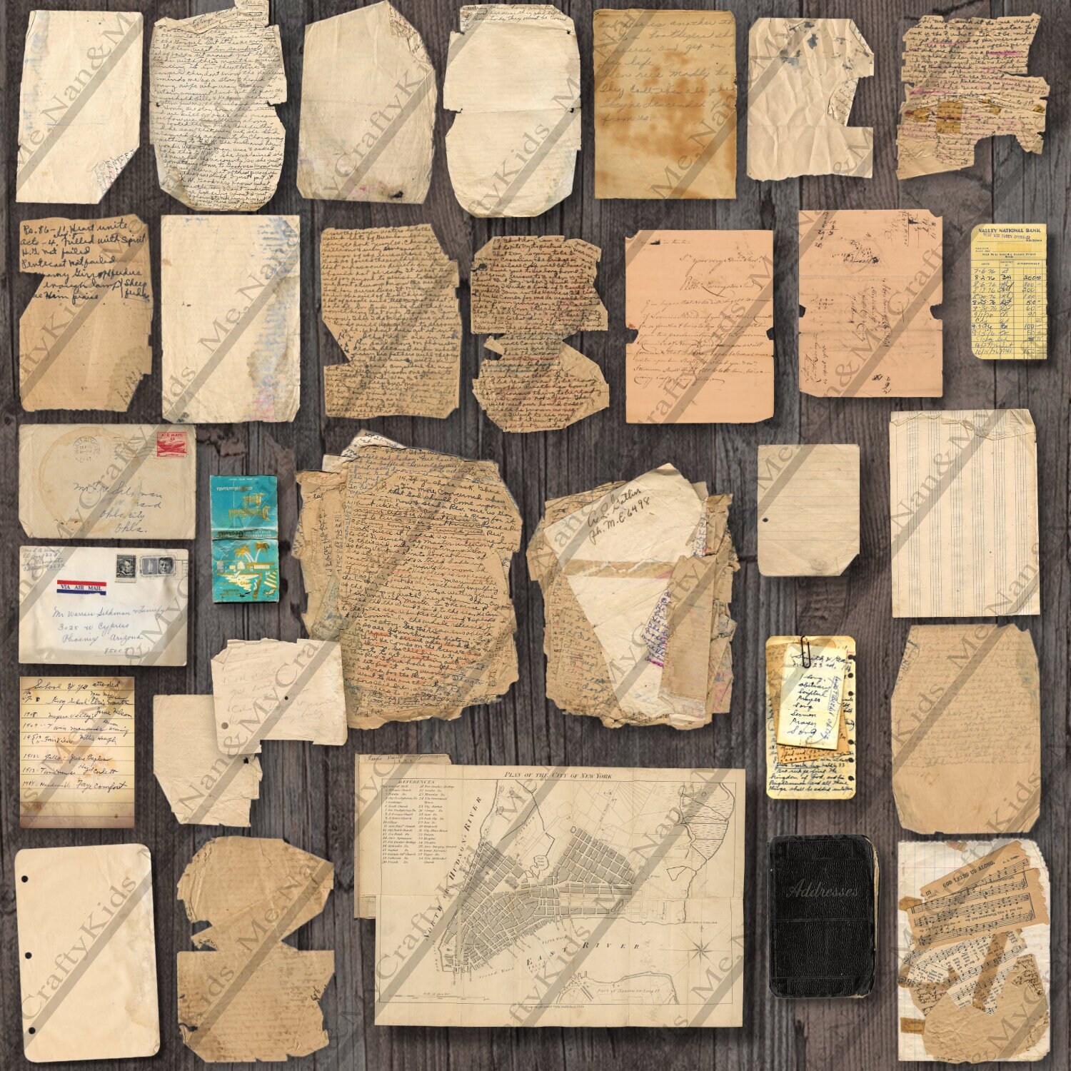 21 Vintage Pages Plus Notes of nan's Notes From 1920s Junk Journals ...