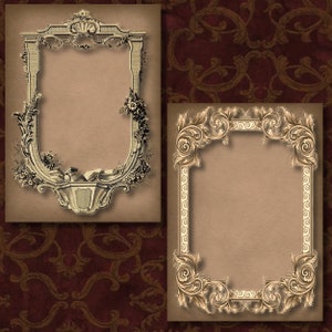 Digital Printable Vintage Frames. for Junk Journals, Scrapbooking ...