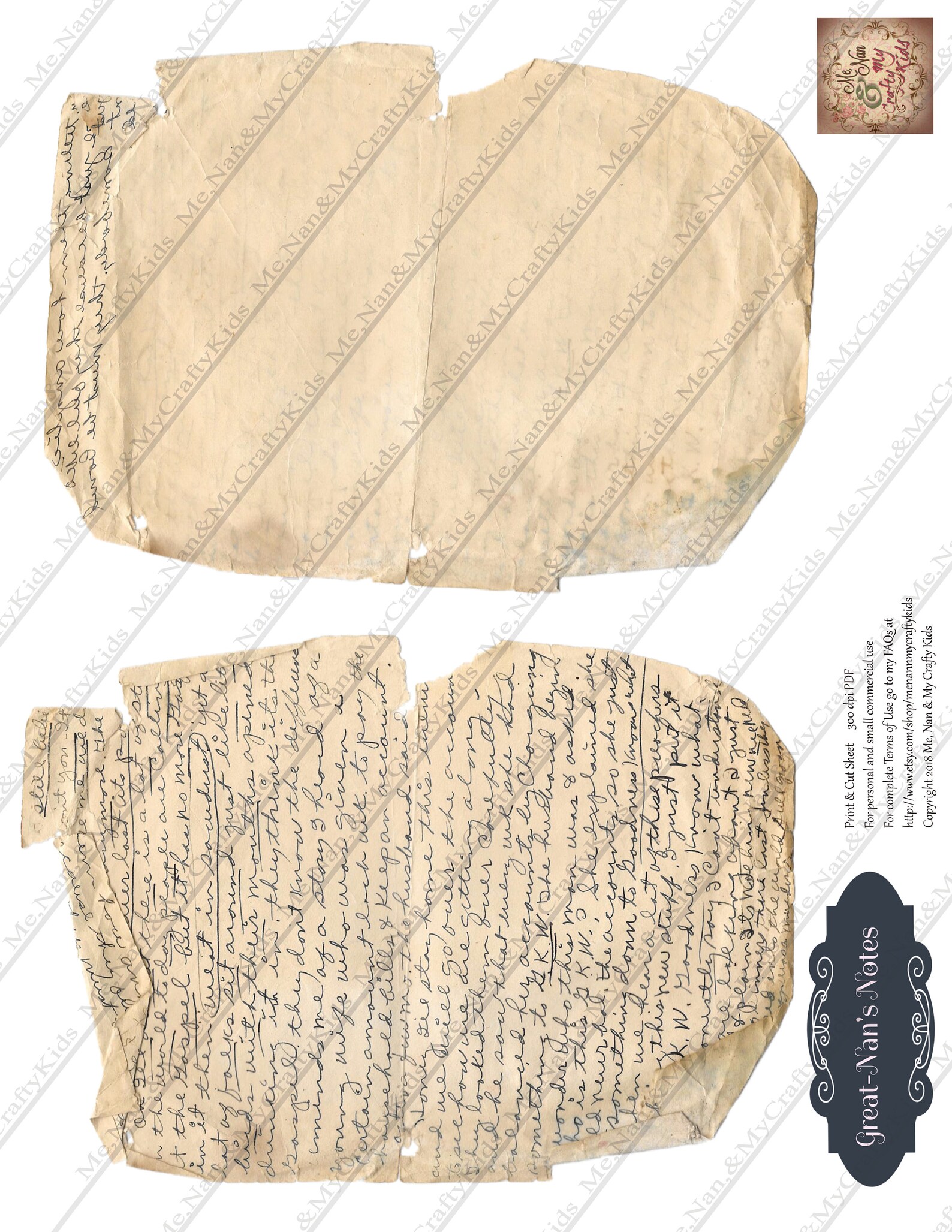 21 Vintage Pages Plus Notes of "nan's Notes" From 1920s Junk Journals ...