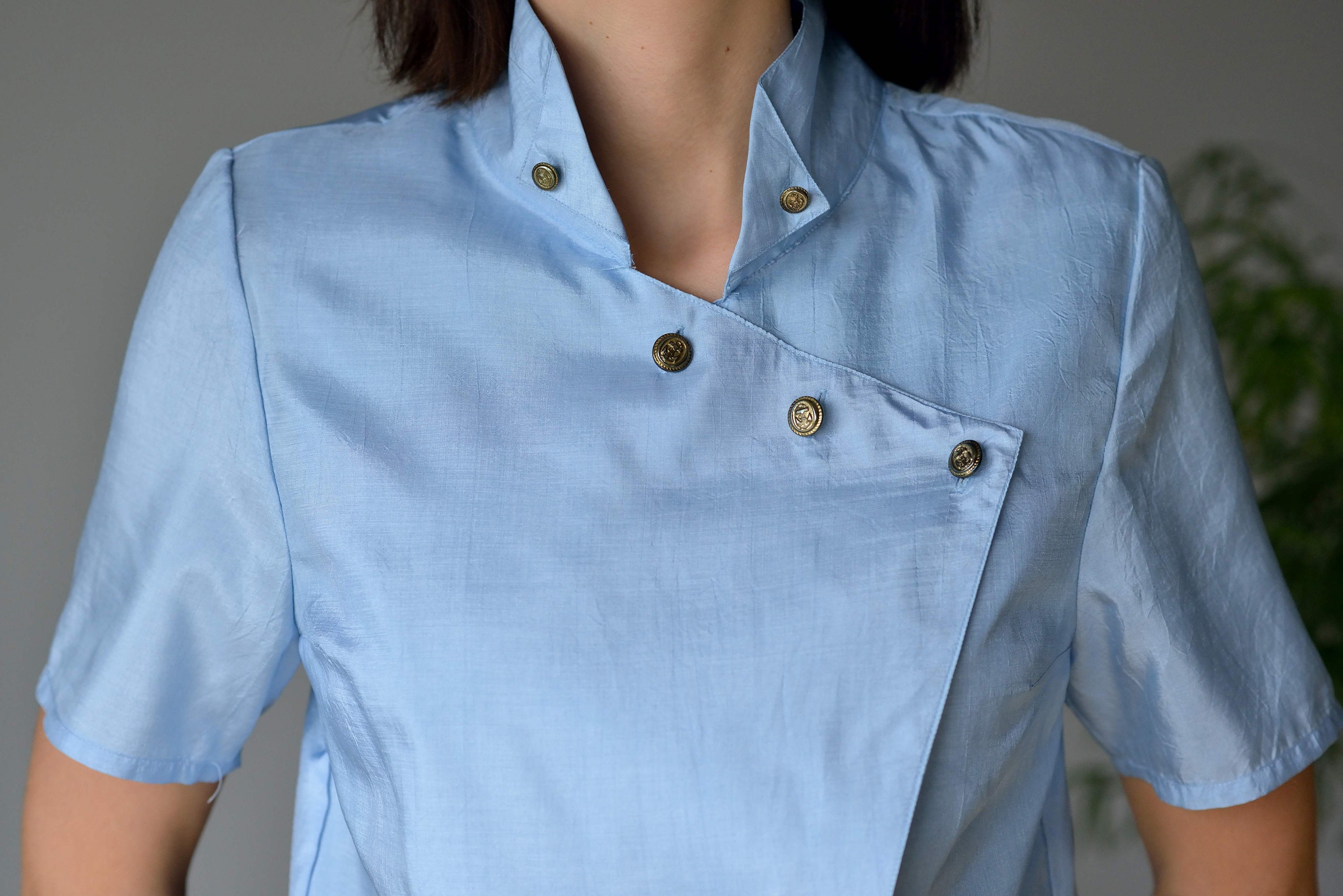 Vintage Marco Pecci Couture Asymetrical Shirt in Light Blue - Etsy