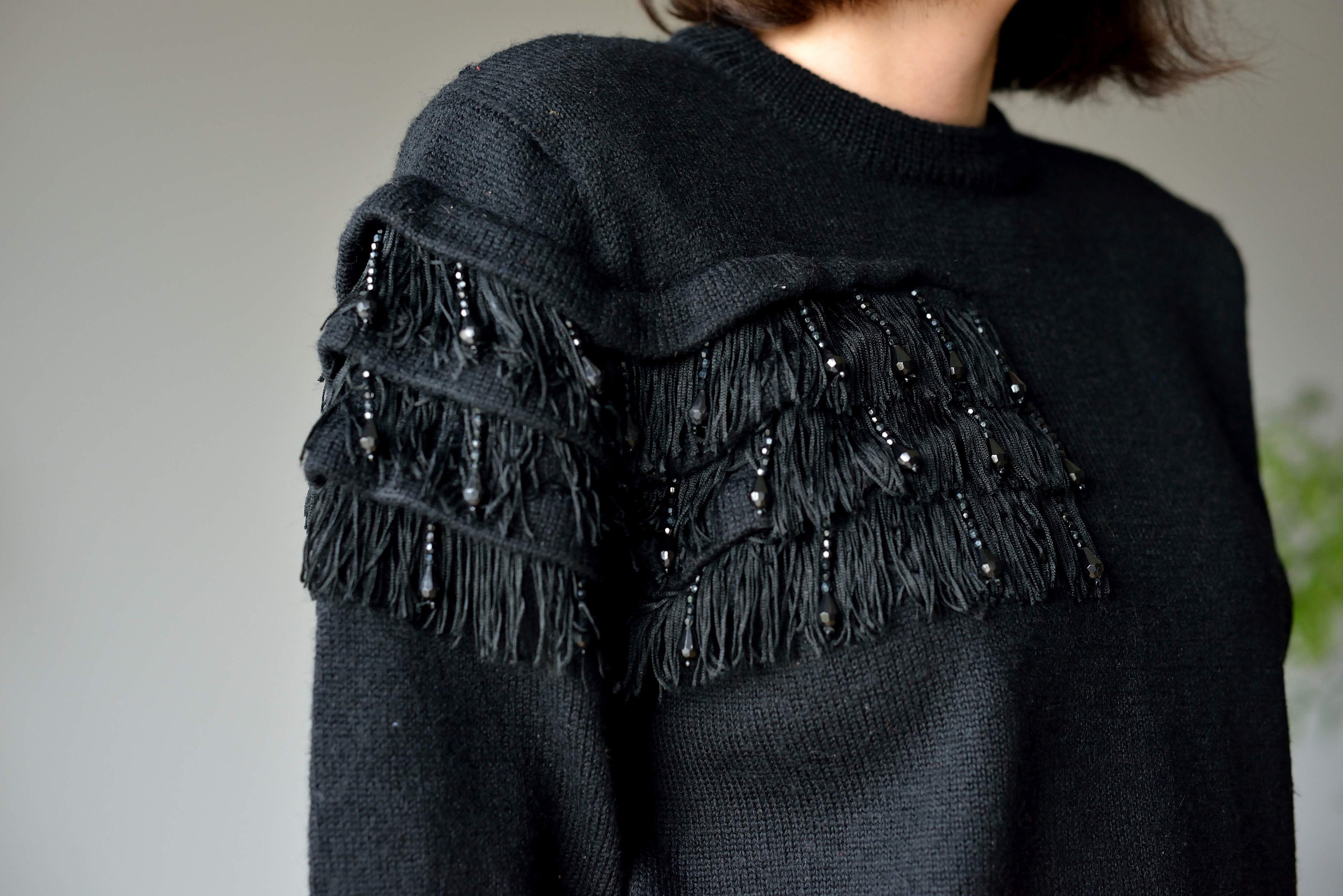 Pure Wool Pullover Sweater With Shoulder Pads - Etsy