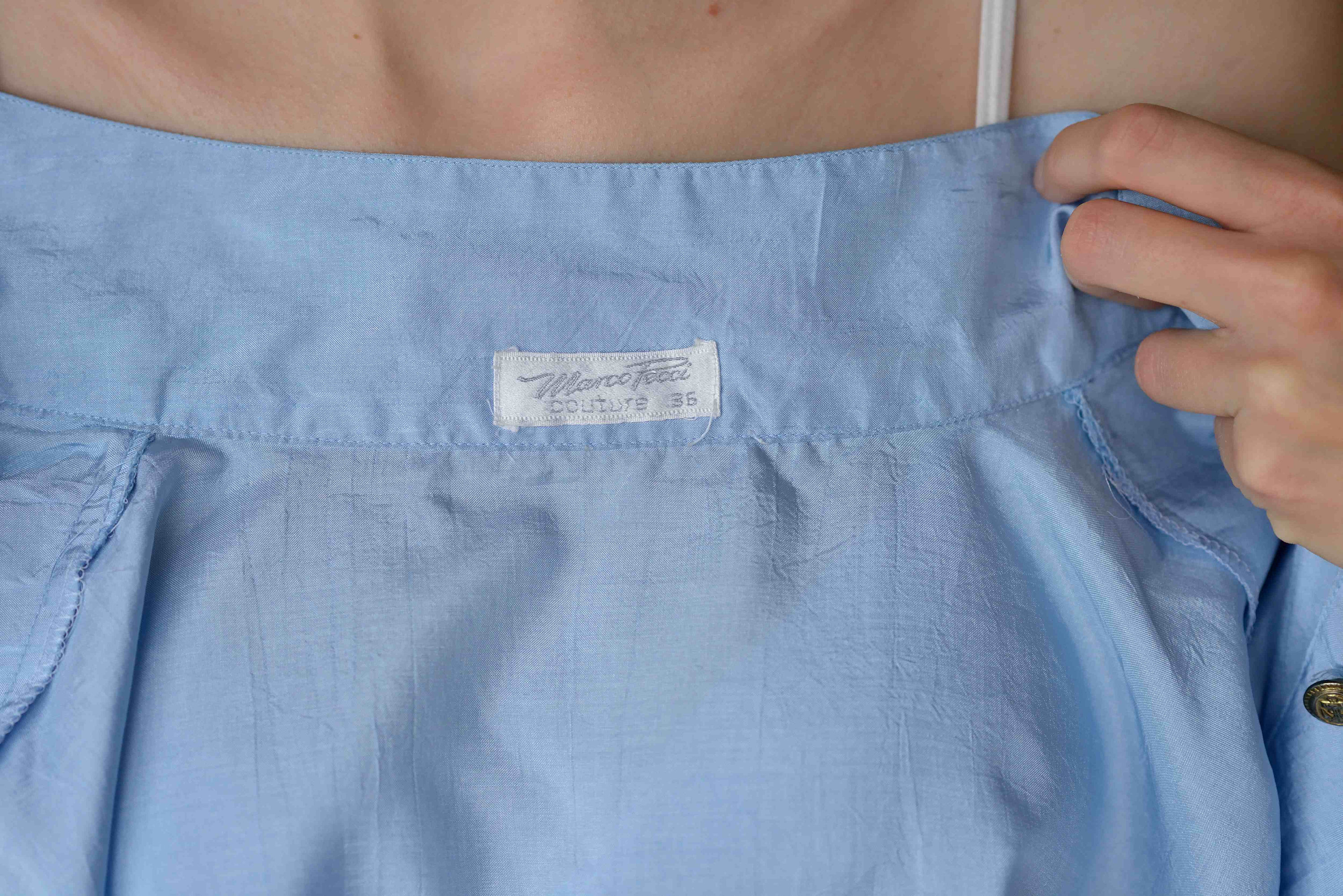 Vintage Marco Pecci Couture Asymetrical Shirt in Light Blue - Etsy