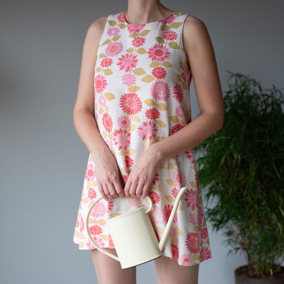 1960s Flower Power Mini Dress - Gem