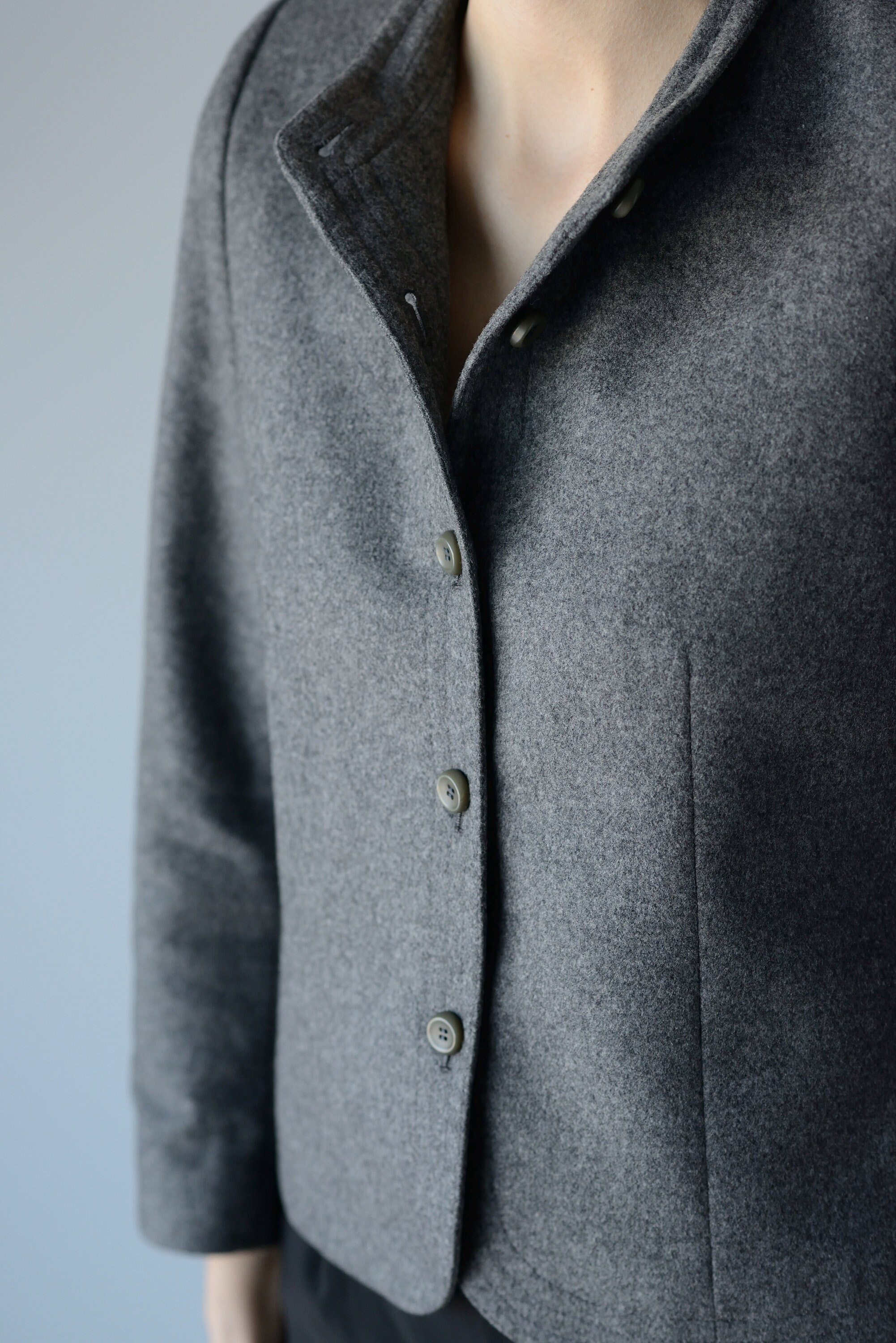 Wool Blend Vintage Jacket in Grey - Etsy